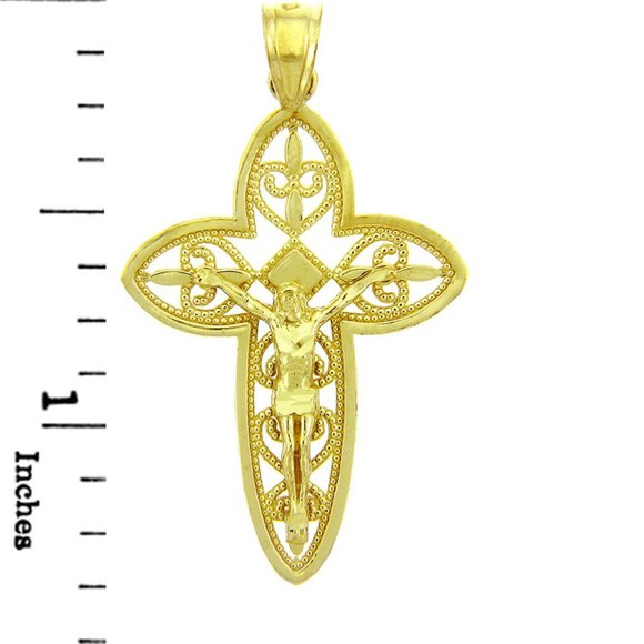 Element Shine | Jewelry | Solid K Gold The Holy Trinity Crucifix Cross ...